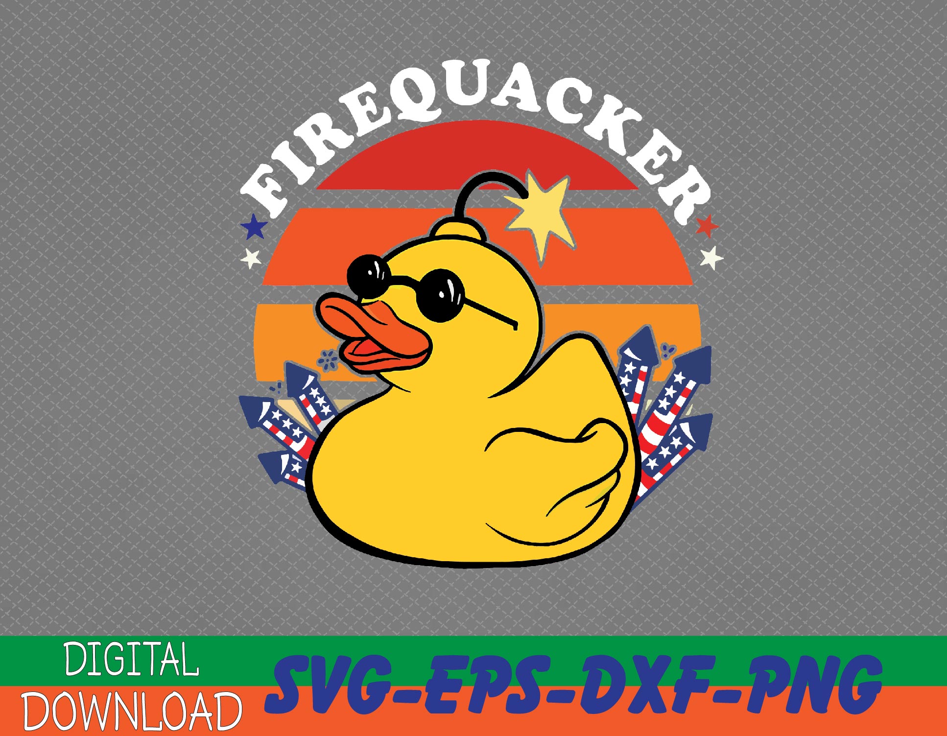 Firecracker Rubber Duck 4th of July Patriotic Firequacker Sv | Inspire ...