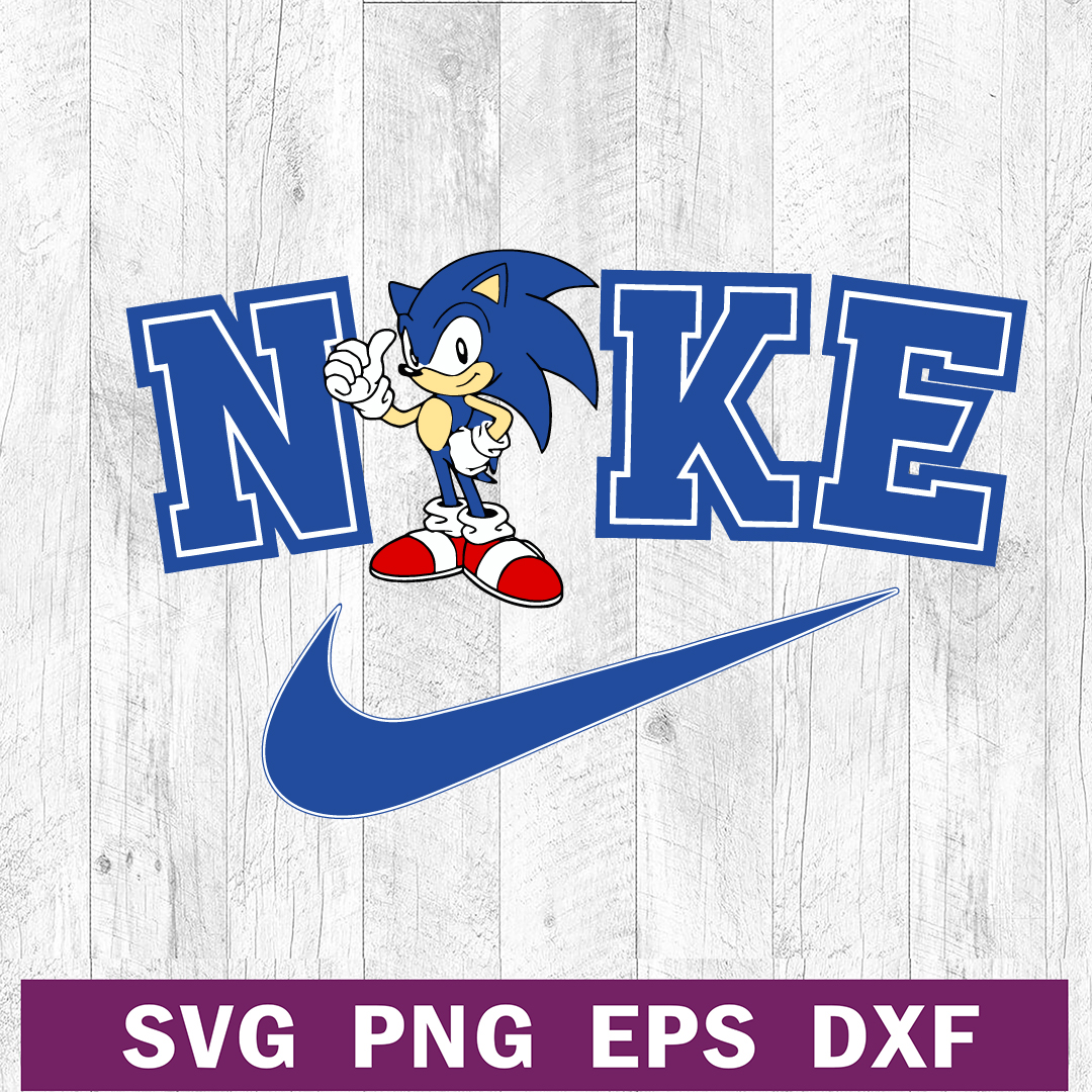 Sonic nike logo SVG PNG DXF file, Sonic the hedgehog SVG, Ni | Inspire ...