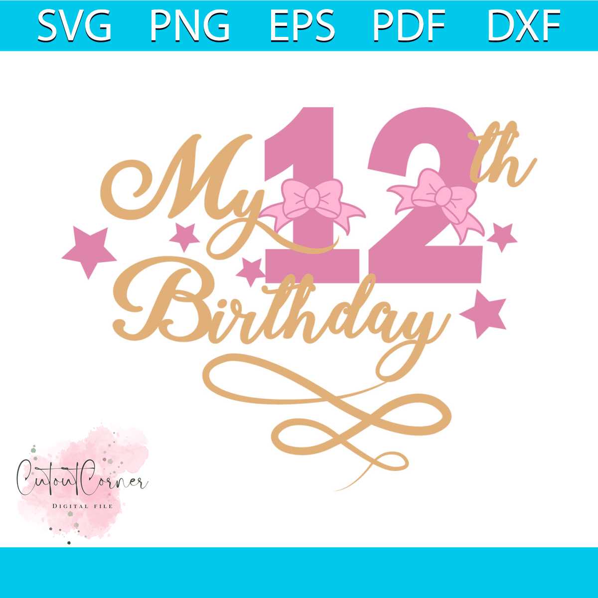My 12th birthday Svg, Birthday Svg, Happy Birthday Svg, Birt | Inspire ...