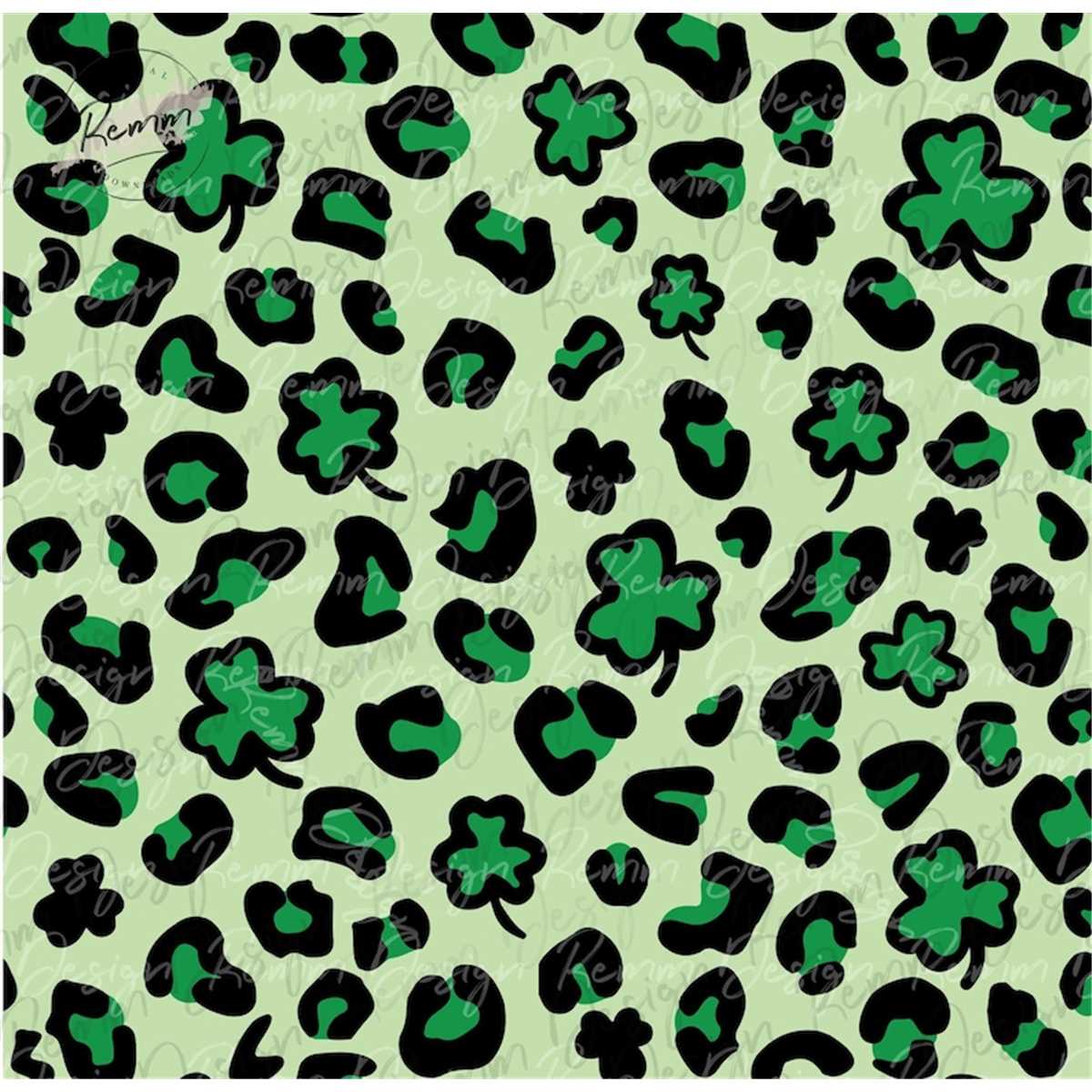 St. Patrick's Day Leopard Print and Clovers Png Pattern, St. | Inspire ...