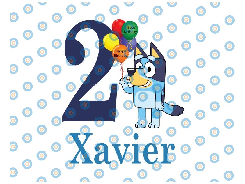 Personalized Named And Age Bluey Svg, the Heeler Family Blue - Inspire ...