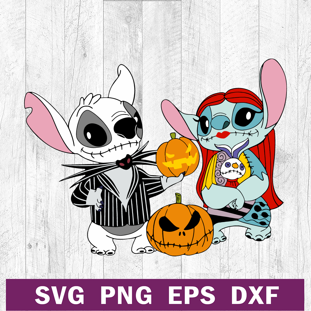 Stitch Disney Jack skellington SVG PNG DXF file, Nightmare b | Inspire ...
