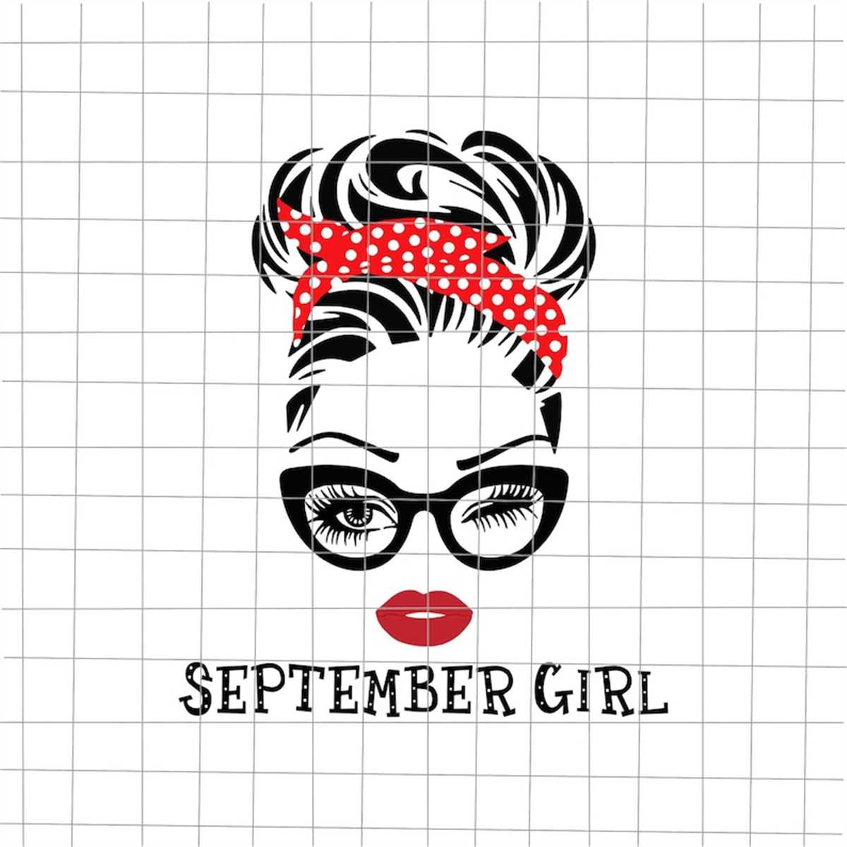 September girl svg, September Svg, Girl face eys svg,, Septe | Inspire ...