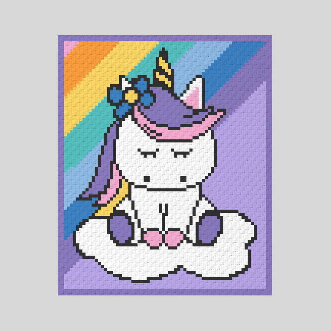 Crochet C2C Rainbow Unicorn blanket pattern PDF | Inspire Uplift