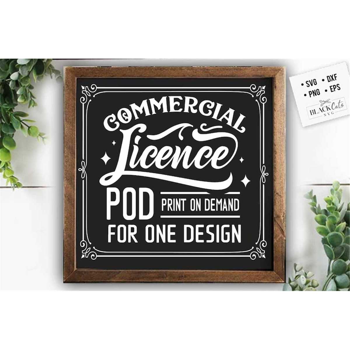 Extended POD commercial license for one design SVG Print on | Inspire ...
