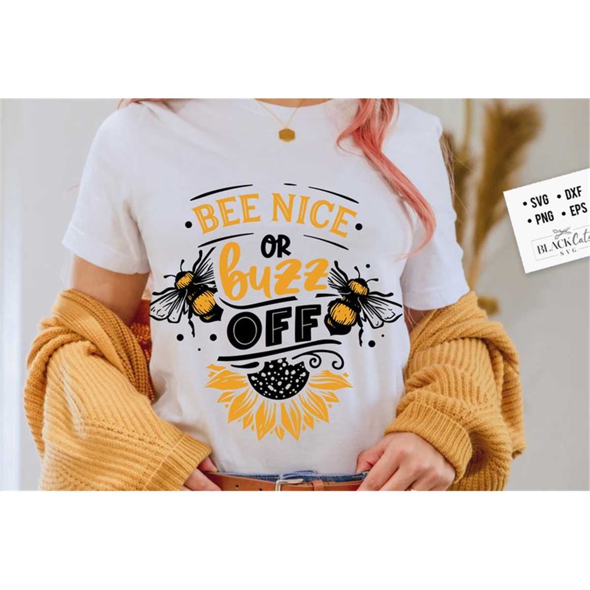Bee nice or buzz off svg, Bee svg, Sunflower svg, Honey bee | Inspire Uplift