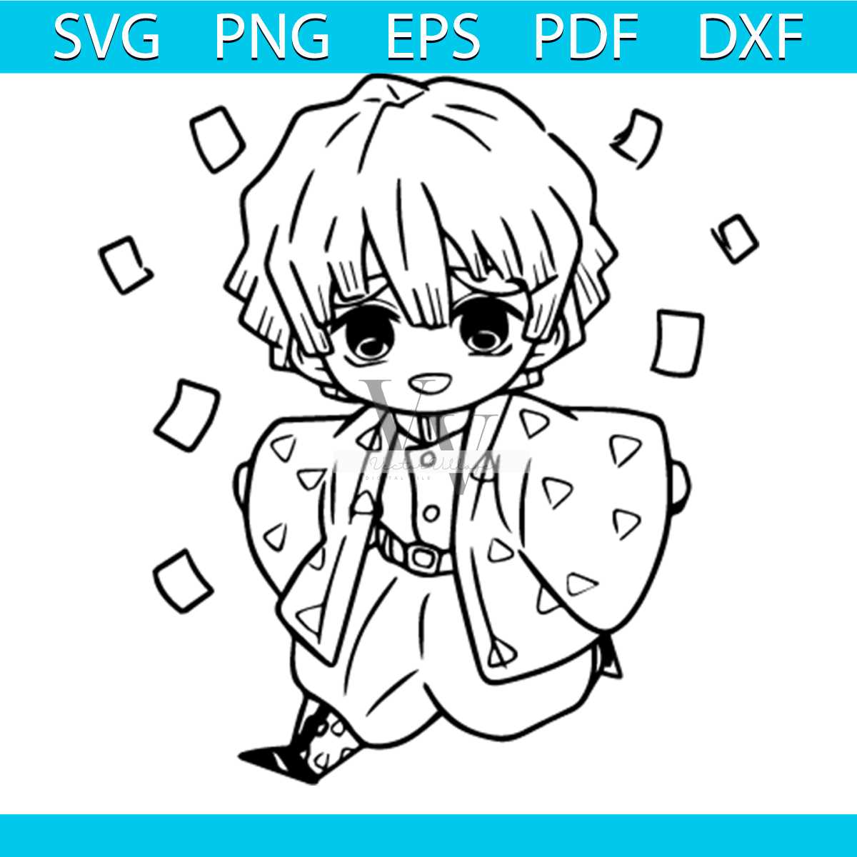 Agatsuma Zenitsu cute PNG, Demon Slayer Kimetsu No Yaiba PNG | Inspire ...