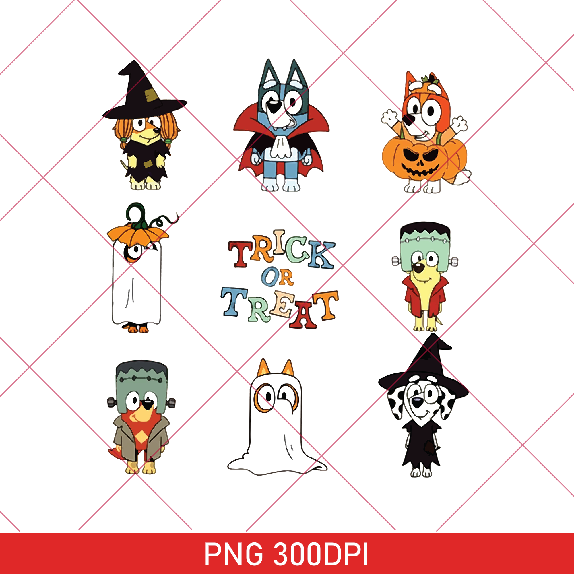 Trick or Treat Halloween Bluey PNG, Bluey Horror Halloween P | Inspire ...
