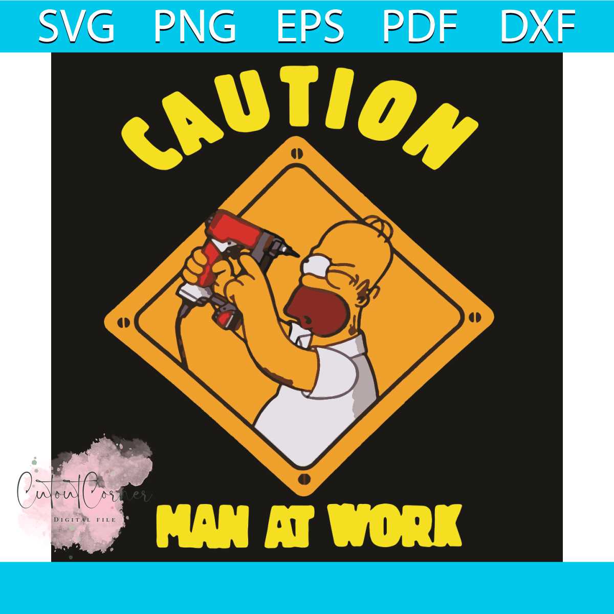 Caution Man At Work Svg, Trending Svg, The Simpsons Svg, Sim - Inspire ...