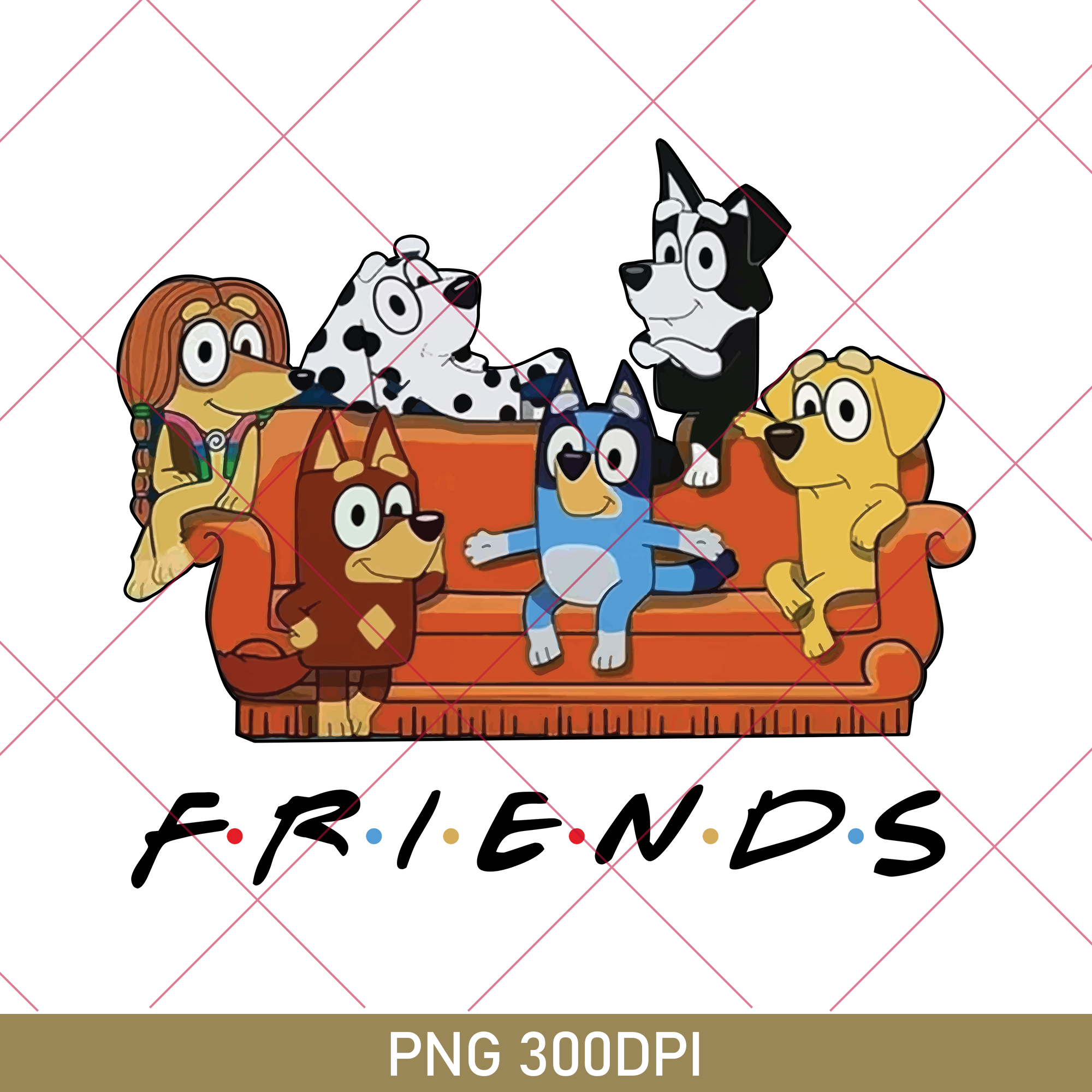 Vintage Bluey Friends PNG, Bluey Birthday Party PNG, Bluey C - Inspire ...