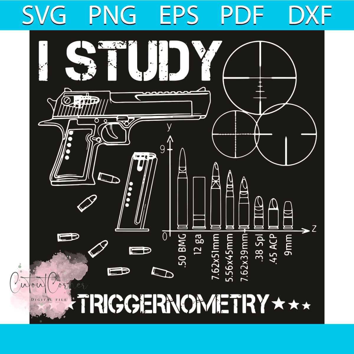 I Study Triggernometry Svg, Trending Svg, Guns Svg, Bullets | Inspire ...