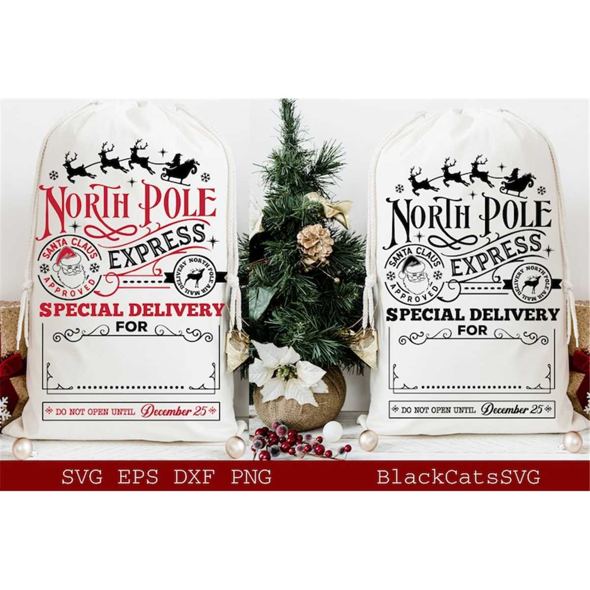 North Pole express svg, Reindeer express svg, Santa Sack SVG | Inspire ...