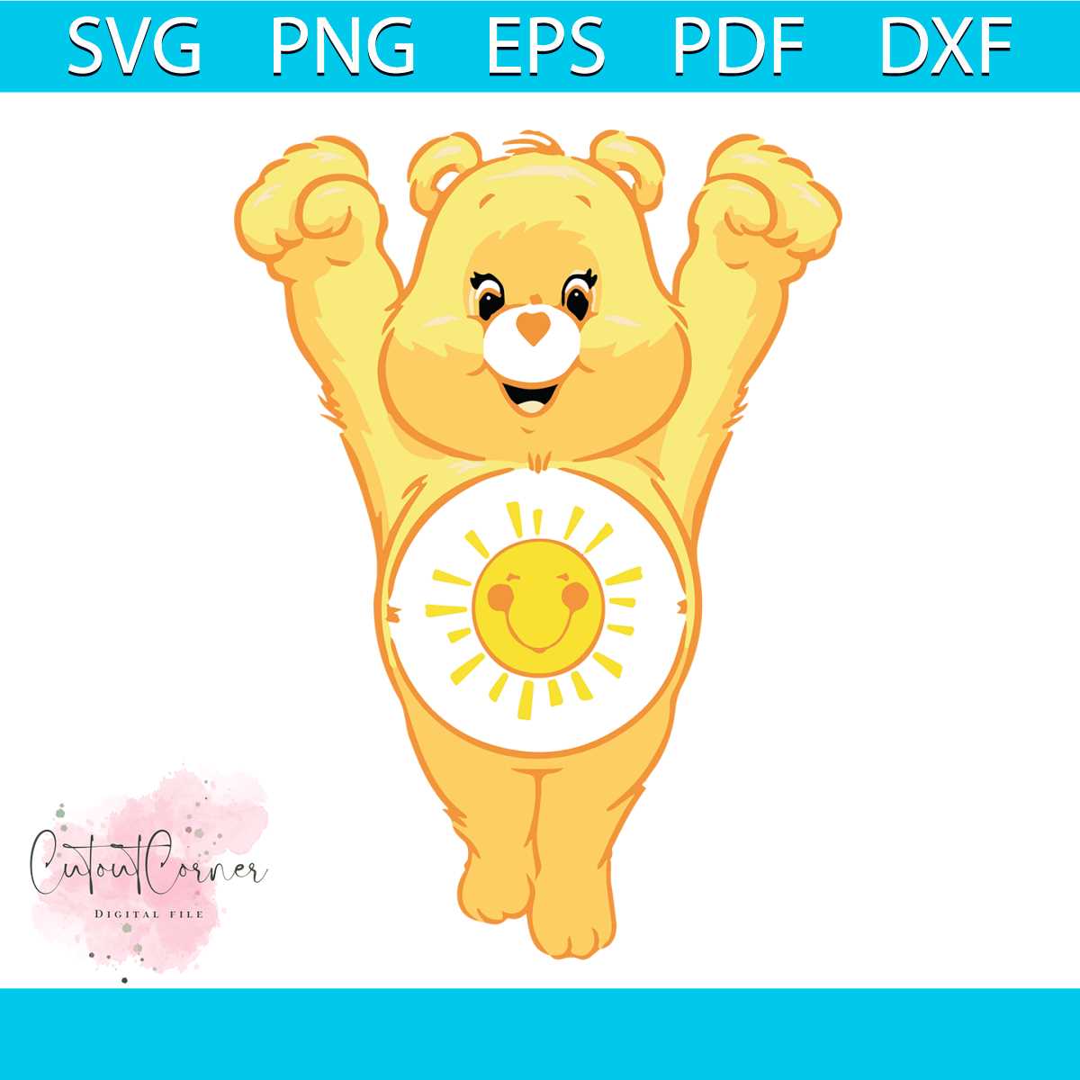 Swear Bear Bundle Yellow Green Blue Pink png, care bear png, | Inspire ...