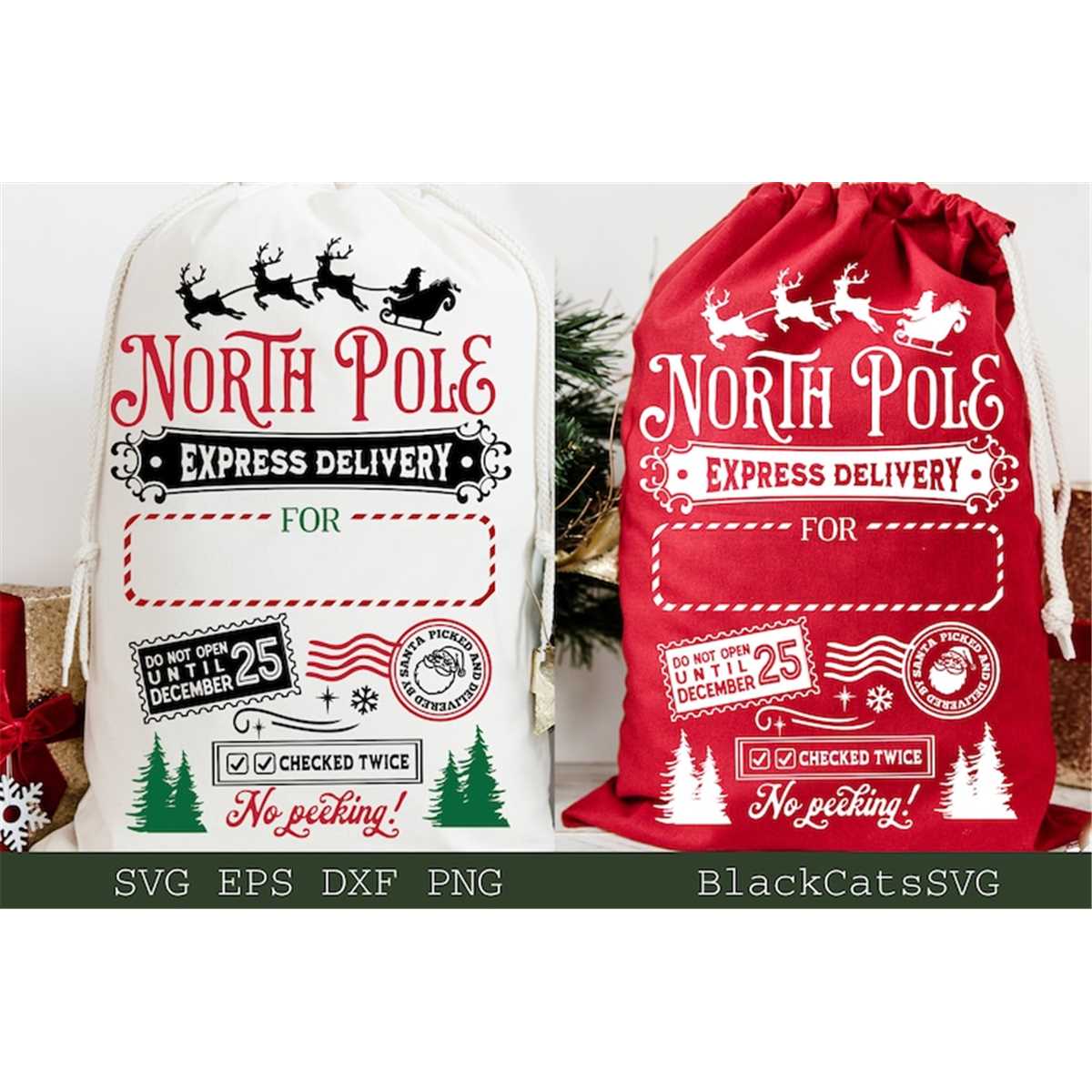 Santa Sack SVG, Reindeer express svg, North Pole express svg | Inspire ...