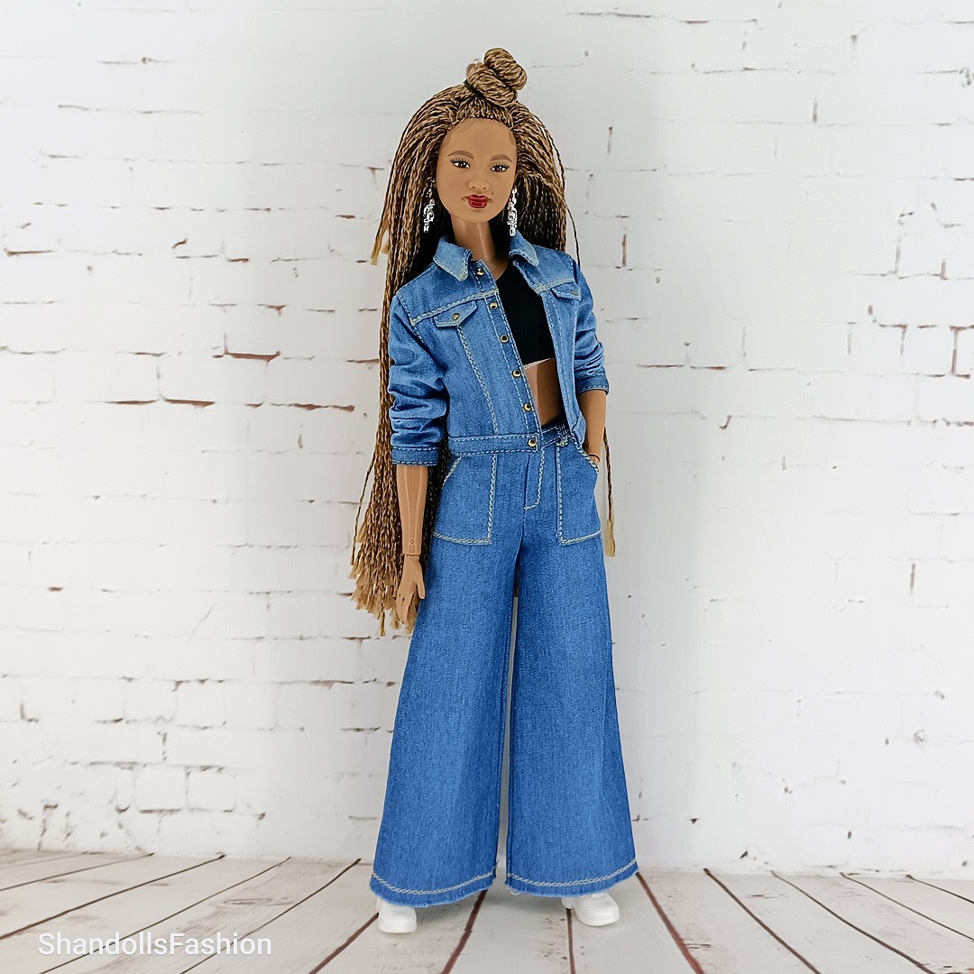 Denim suit with wide pants for Barbie Doll (Made to Move, BM | Inspire ...