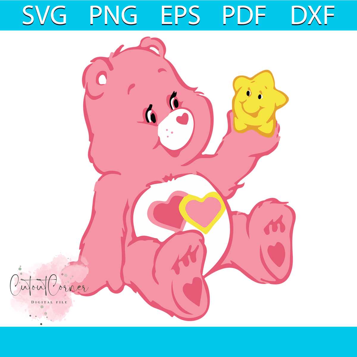 Cheer Care Bear PNG Digital Download, Happy bear png, Angry | Inspire ...