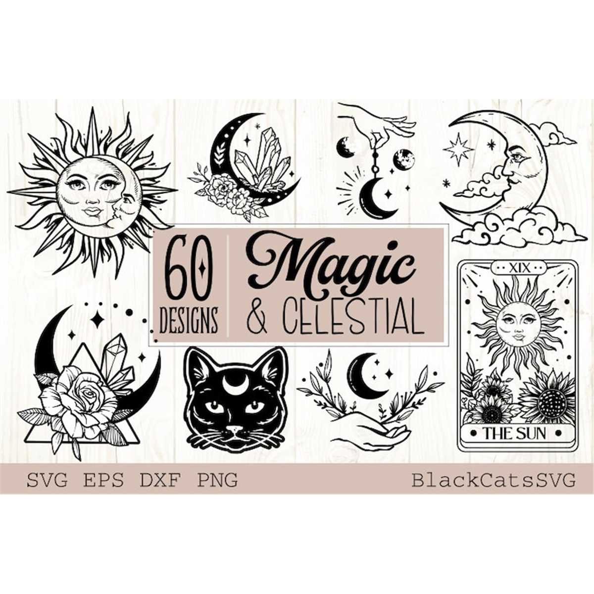 Magic and Celestial SVG bundle 60 designs - Inspire Uplift