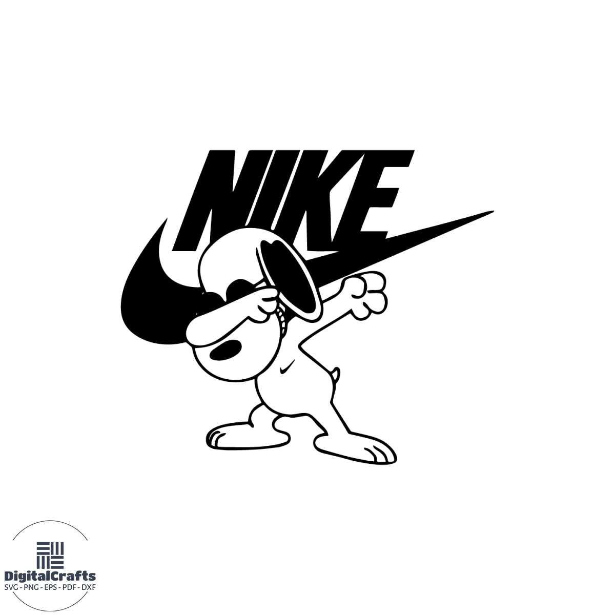 Funny Dabbing Snoopy Nike Logo SVG Cutting Digital File - Inspire Uplift