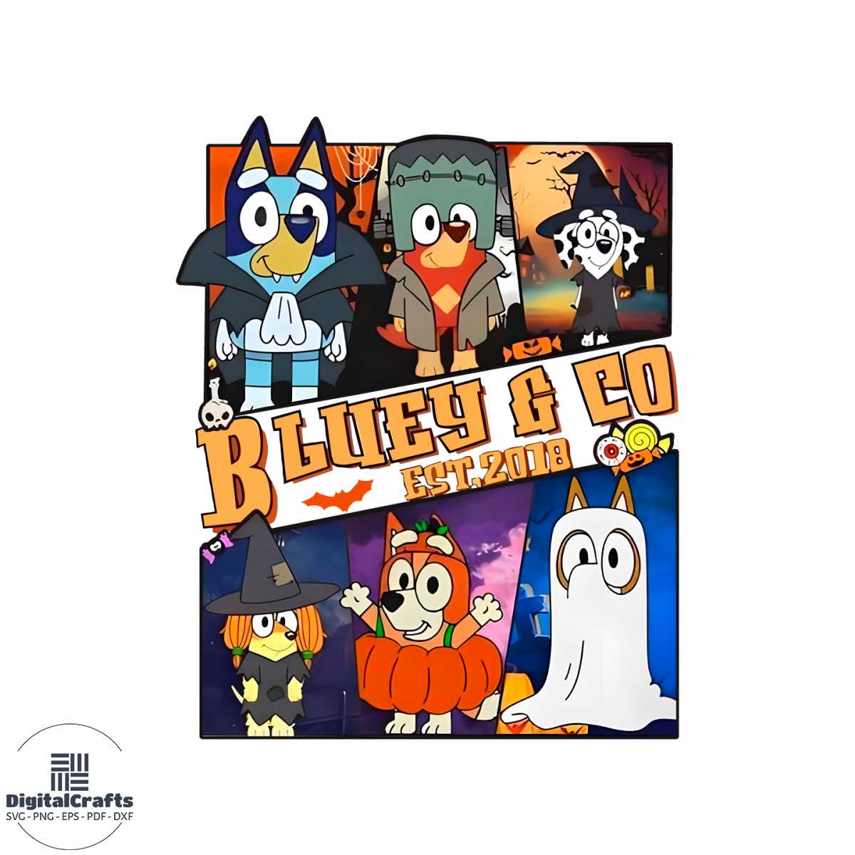 Bluey Dog And Friends Bluey Co Since 2018 PNG Download - Inspire Uplift