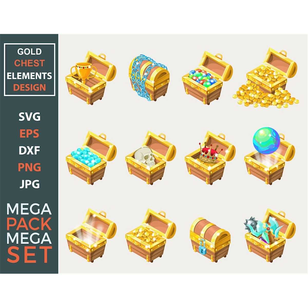 treasure chest gaming svg, 3d treasure chest clipart, gold c | Inspire ...