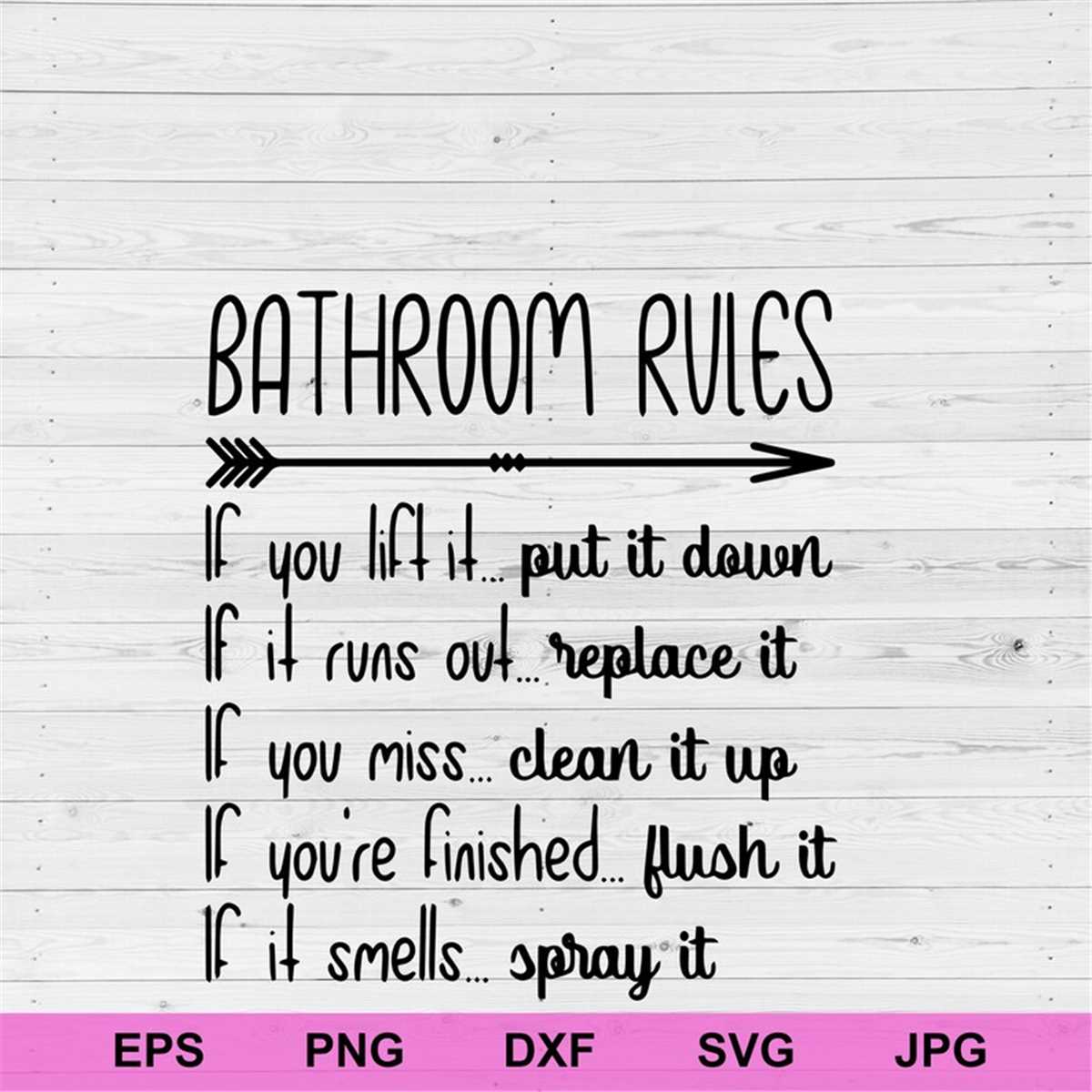 bathroom rules svg, positive affirmations concept rules insp | Inspire ...