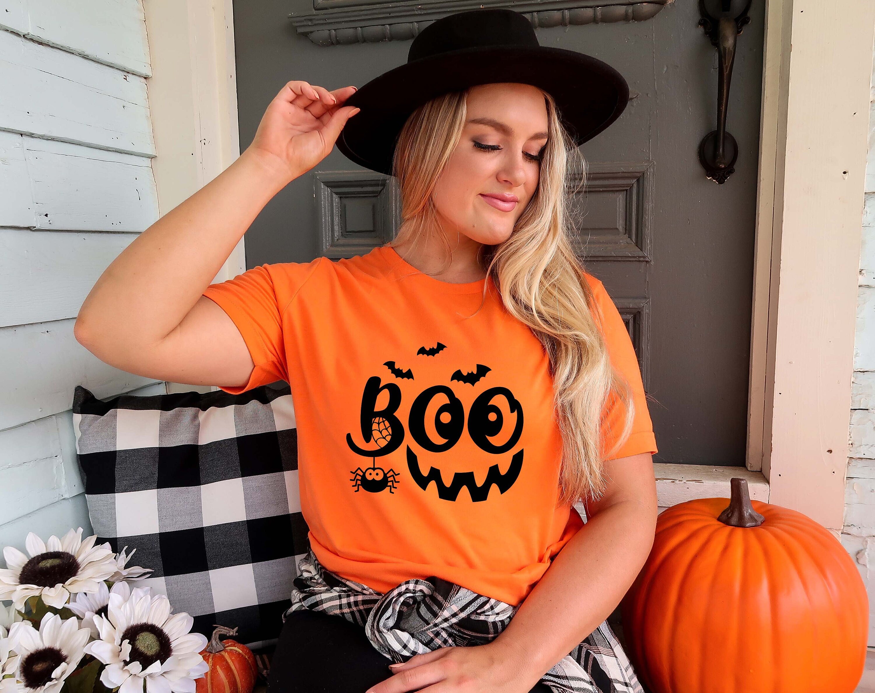 Halloween Boo Pumpkin Face Shirt, Halloween Shirts | Inspire Uplift