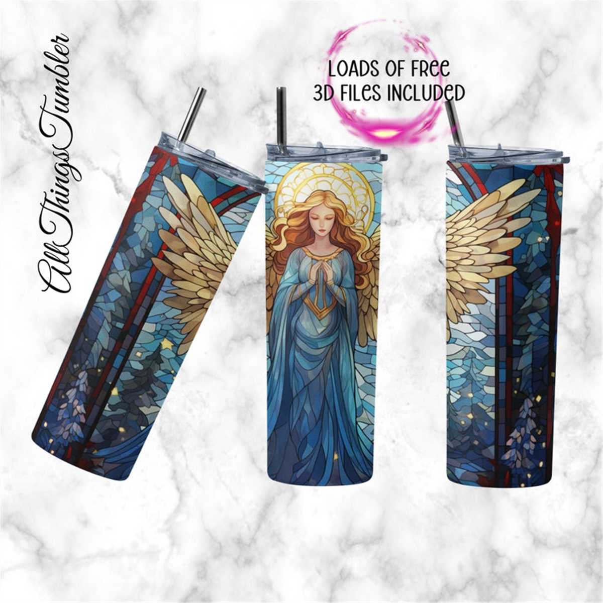 20 oz Angel Stained Glass Sublimation, Angel Stained Glass P - Inspire ...