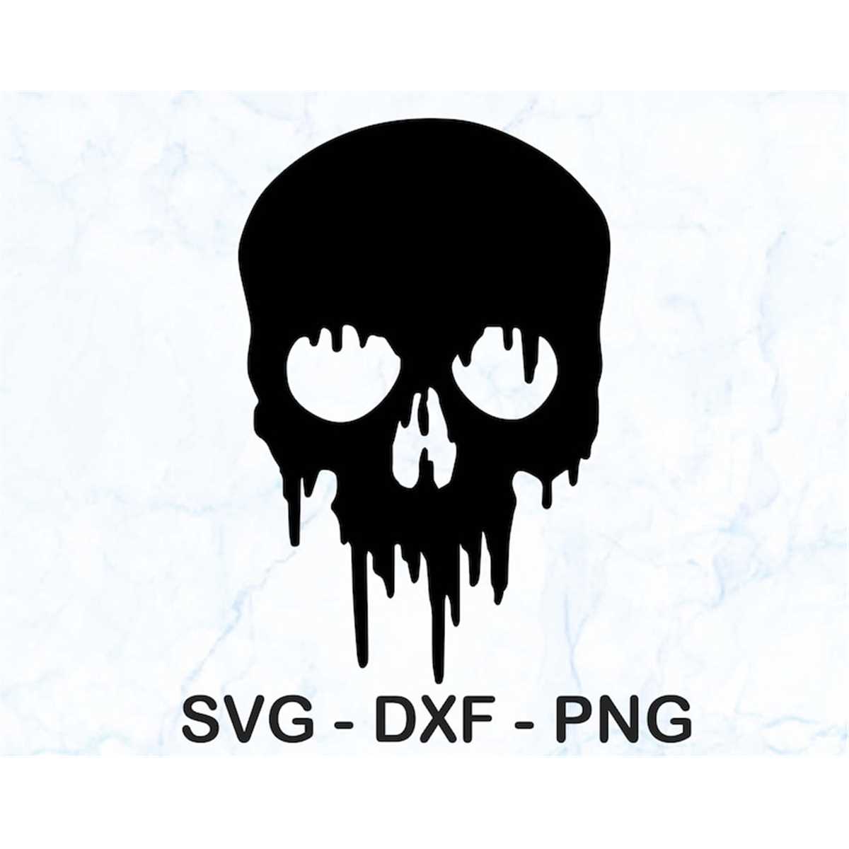 Dripping Skull SVG Cut File PNG DXF High Quality Easy to Use | Inspire ...