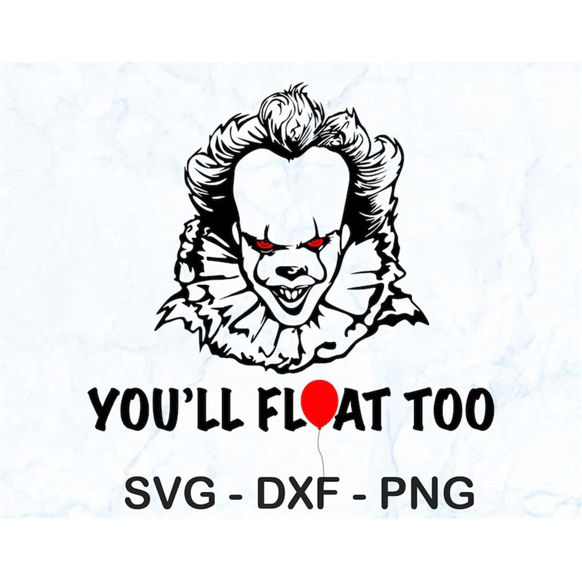 Pennywise Halloween Horror Scary Skull SVG Cut File PNG DXF | Inspire ...