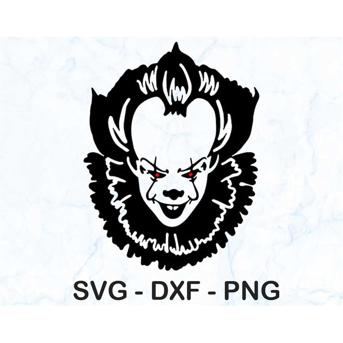 Pennywise Halloween Horror Scary Skull SVG Cut File PNG DXF | Inspire ...