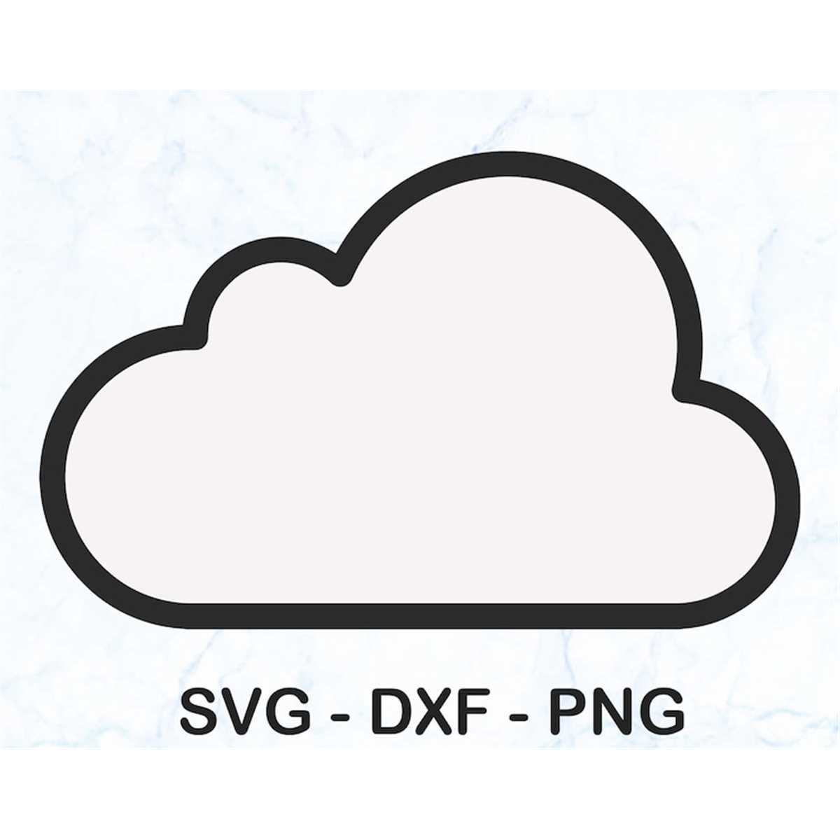 Cloud SVG Cut File PNG DXF High Quality Easy to Use Instant - Inspire ...