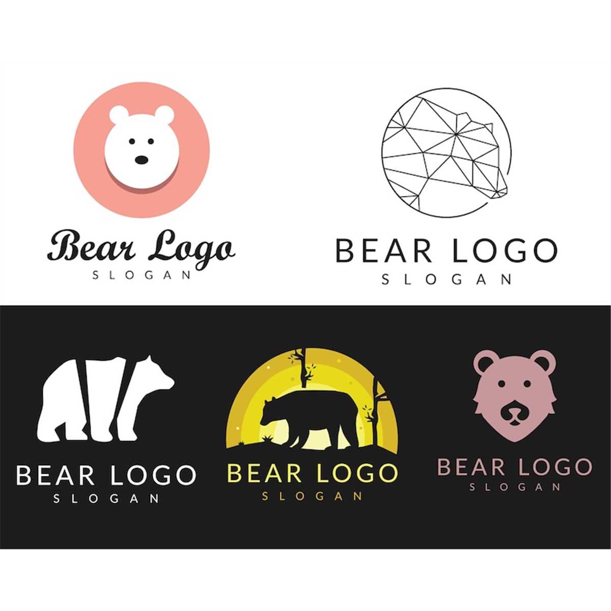 bear logo, unique bear logo templates , bear head logo, bea | Inspire ...