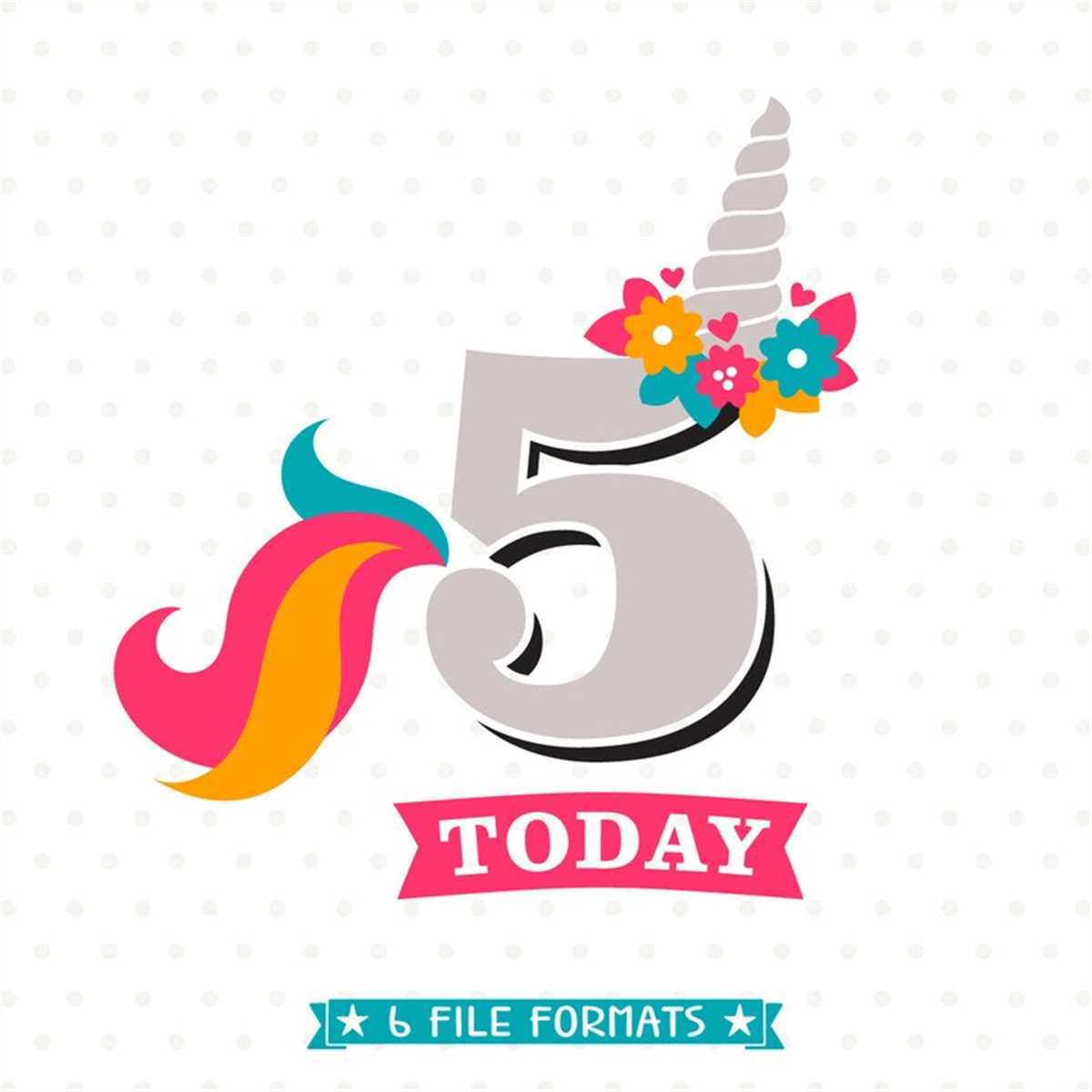 5th Birthday SVG, Unicorn Birthday SVG, Unicorn Party svg, F | Inspire ...