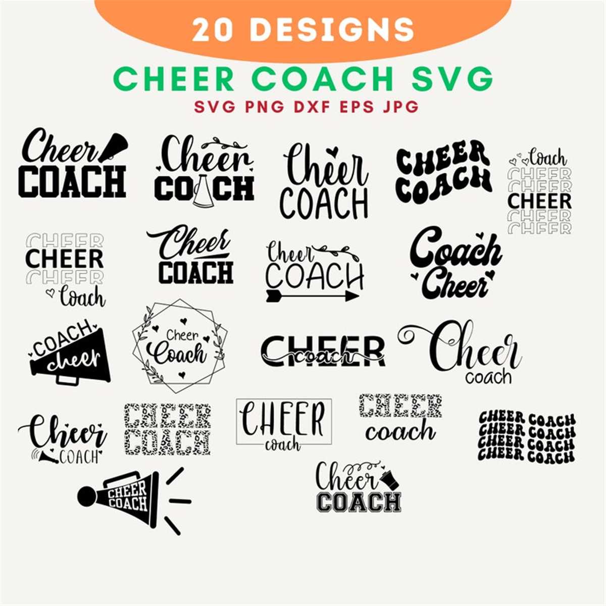 Cheer Coach Svg, Cheerleader Svg, Megaphone Svg, smiley face | Inspire ...