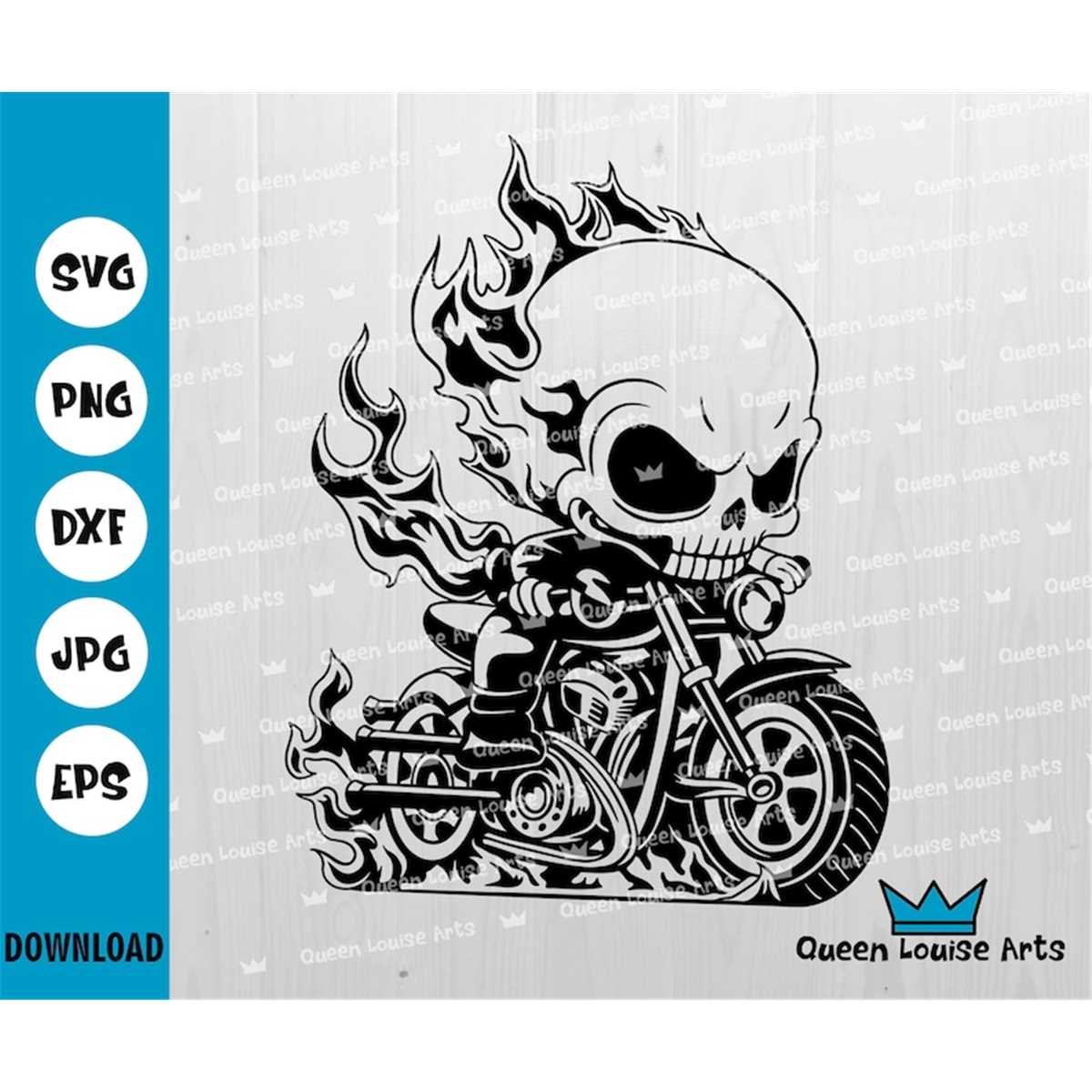 Biker Skull SVG,Cute Dead Skeleton Racer SVG,Motorcycle Moto | Inspire ...