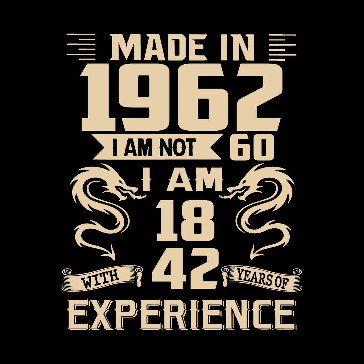 Happy Birthday 1962 Years SVG, I Am 18 With 42 Years Of Expe | Inspire ...