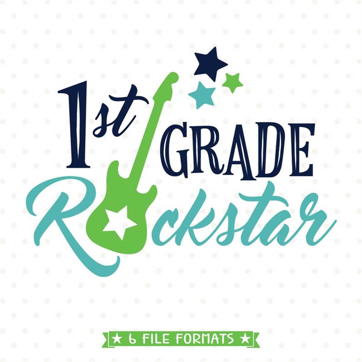 Back to School SVG, 1st Grade Rockstar SVG file, First Grade | Inspire ...