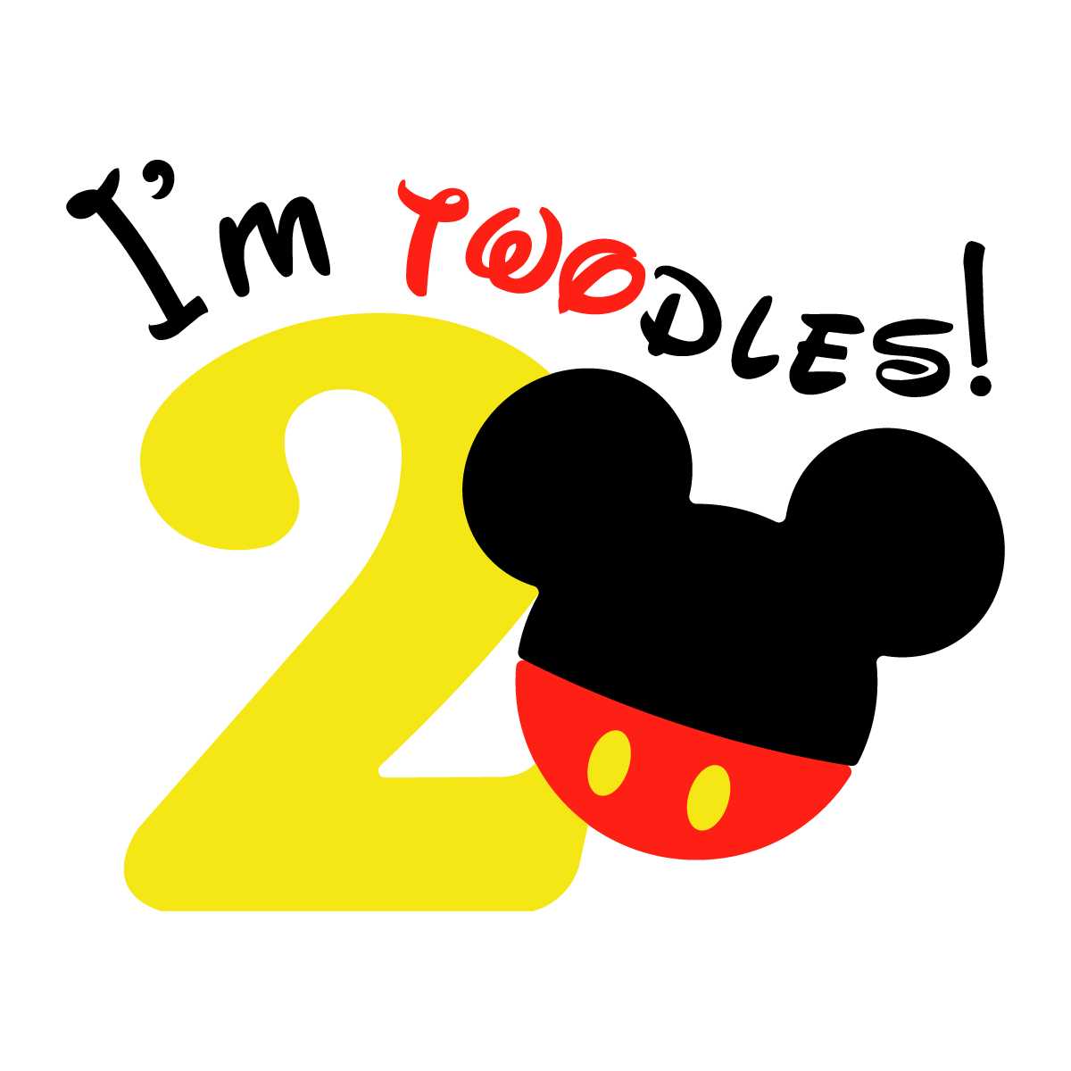 Happy Birthday Twodles Mickey Mouse SVG, Mickey Two SVG | Inspire Uplift