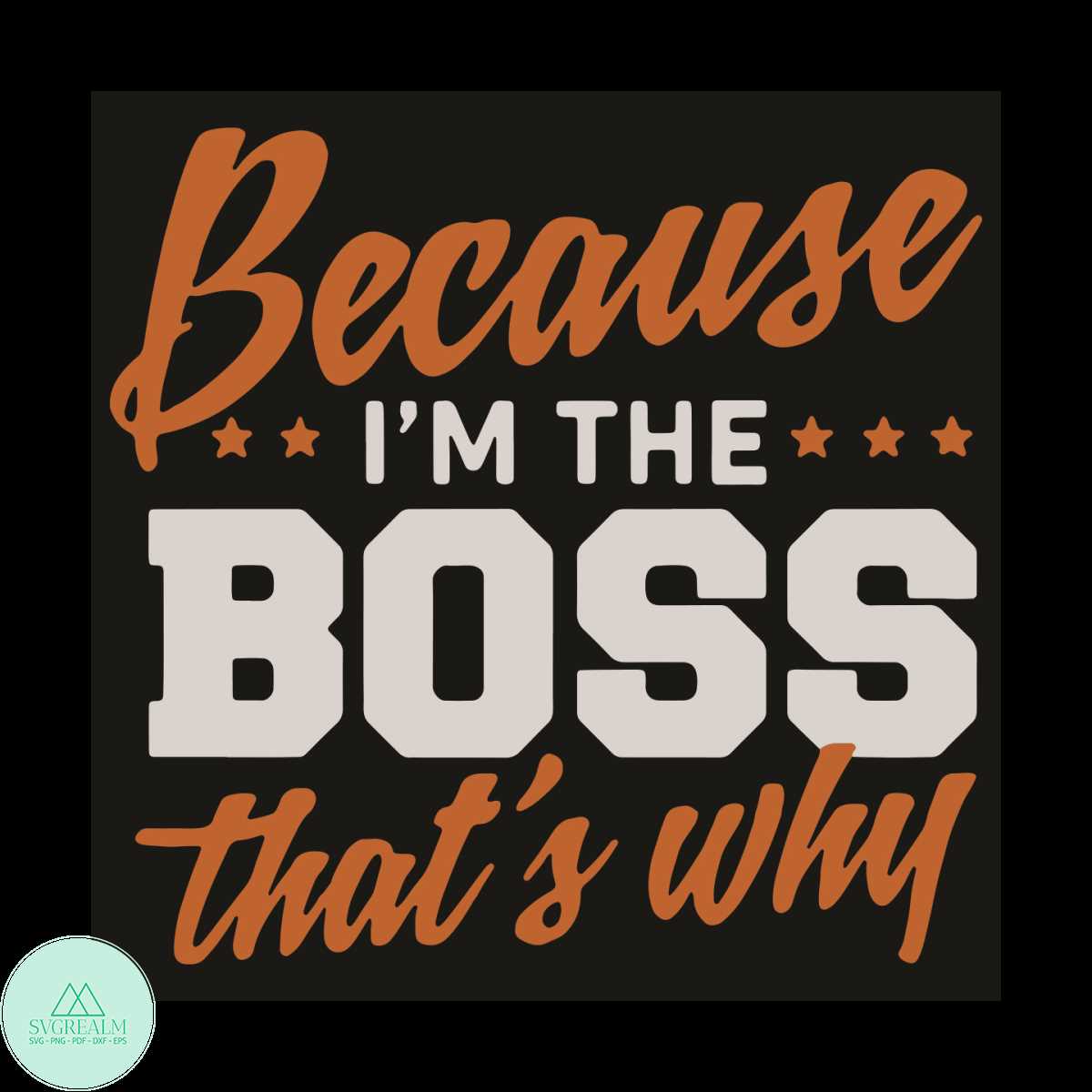 Because I Am The Boss That Is Why Svg, Trending Svg, Boss Sv | Inspire ...