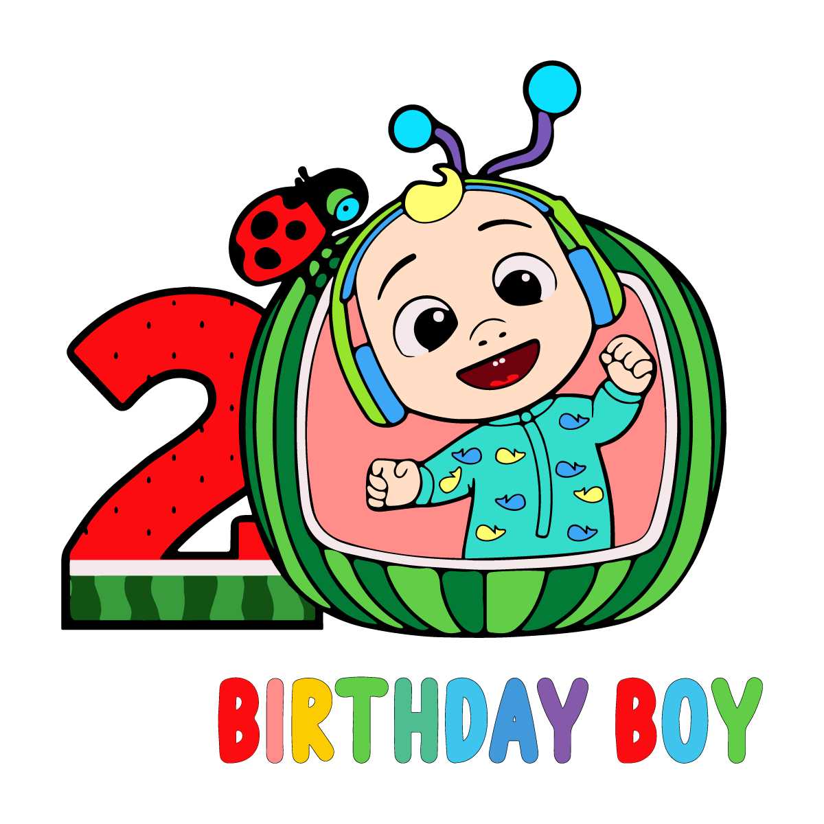 Happy Birthday 2nd Boy Cocomelon SVG, Birthday Baby Cocomelo - Inspire ...