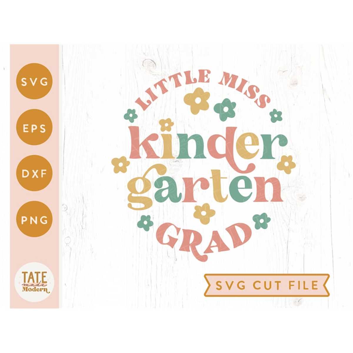 Little Miss Kindergarten Grad SVG cut file - Retro kinder gr | Inspire ...