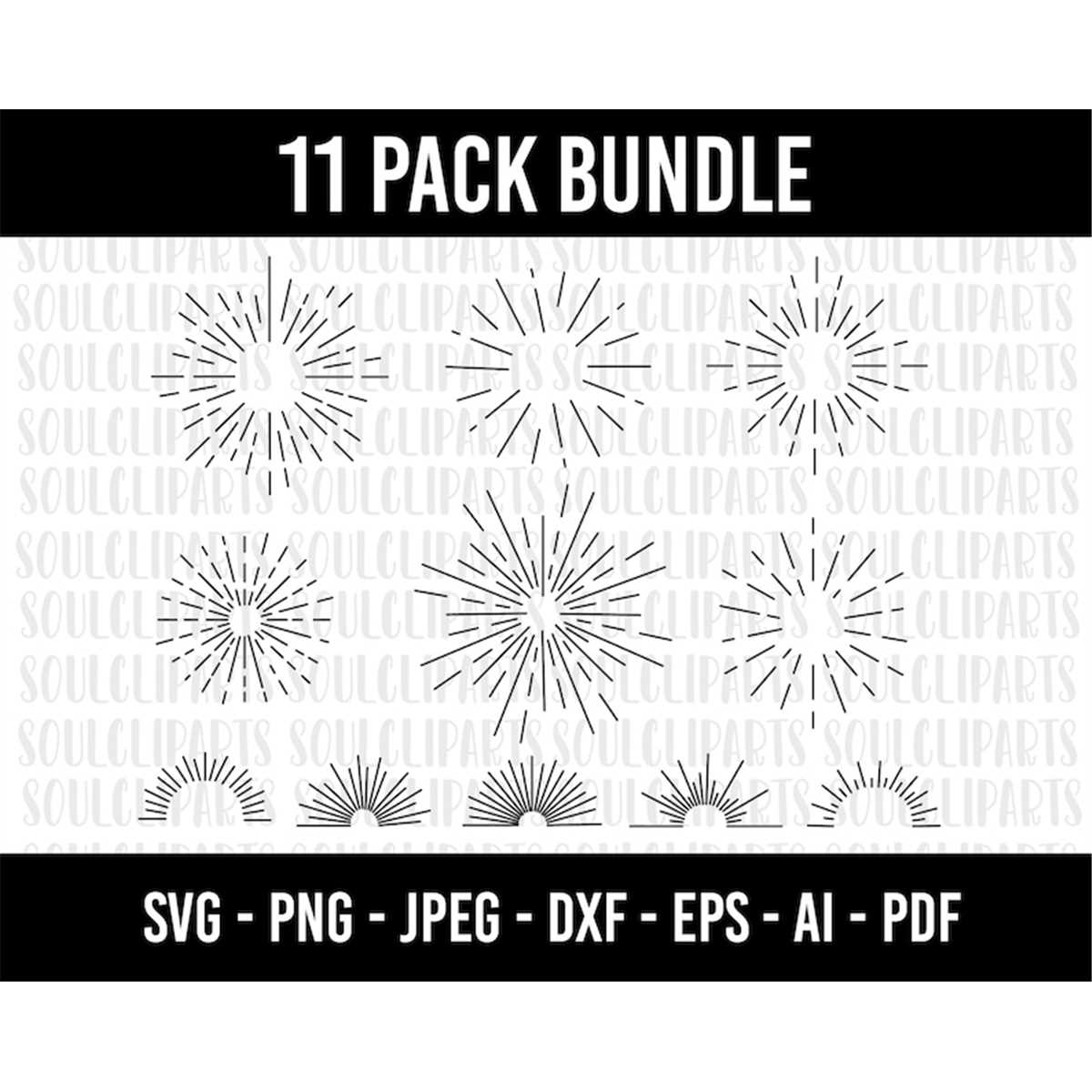 COD18-Sunburst SVG Bundle/ Svg Bundle/Vintage Sunbursts Half - Inspire ...