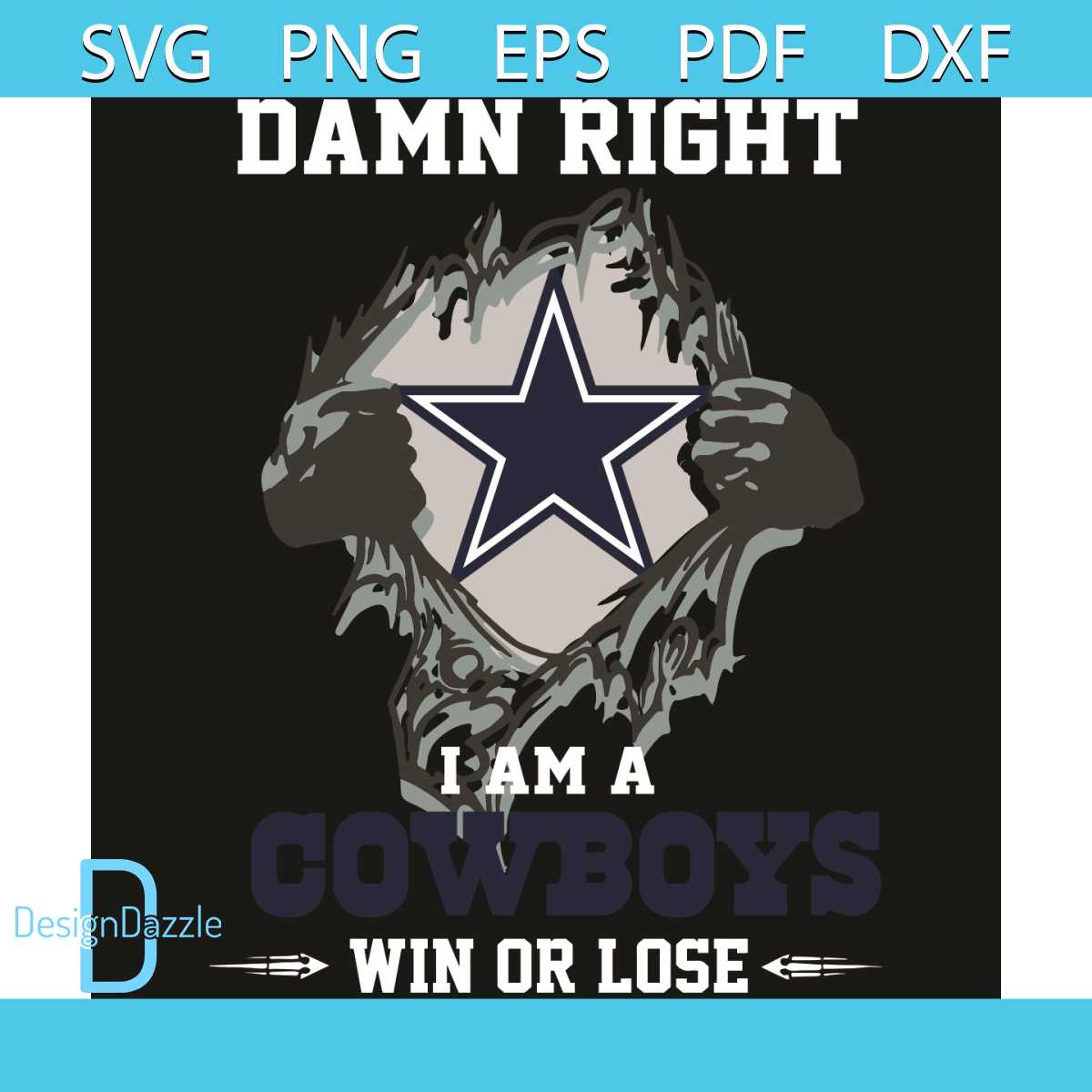 Damn Right I Am A Cowboys Svg, Sport Svg, Dallas Cowboys Svg | Inspire ...