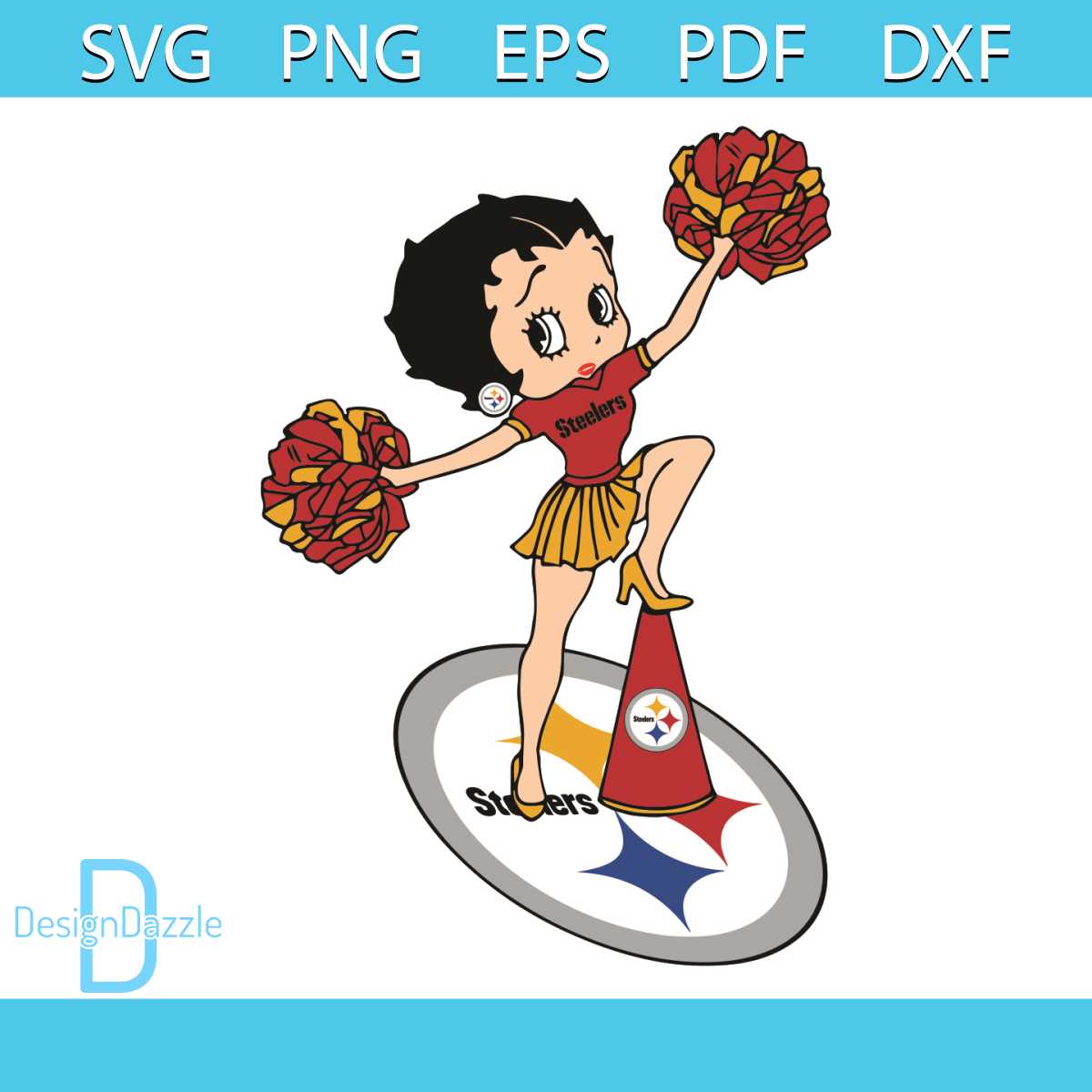 Cheer Betty Boop Pittsburgh Steelers Svg, Sport Svg, Pittsbu - Inspire ...