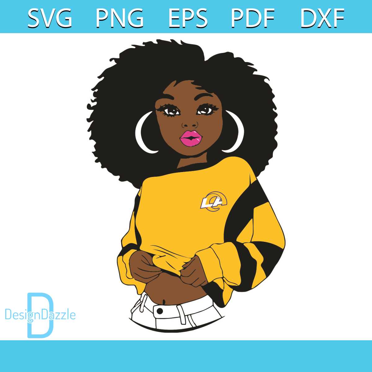 Black Girl Los Angeles Rams Svg, Sport Svg, Los Angeles Rams | Inspire ...