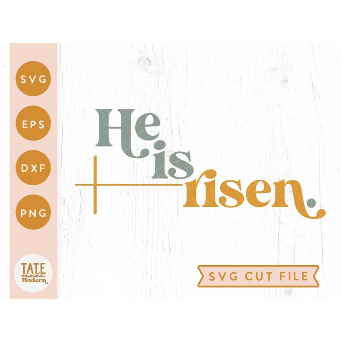 He is risen SVG cut file - Retro Christian Easter svg for sh | Inspire ...