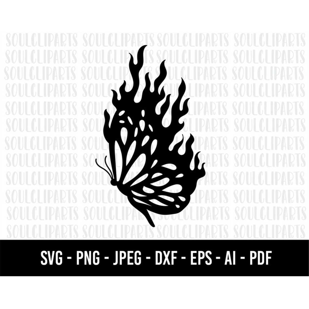 COD637-Butterfly flame svg/ butterfly clipart/Boho svg clipa | Inspire Uplift