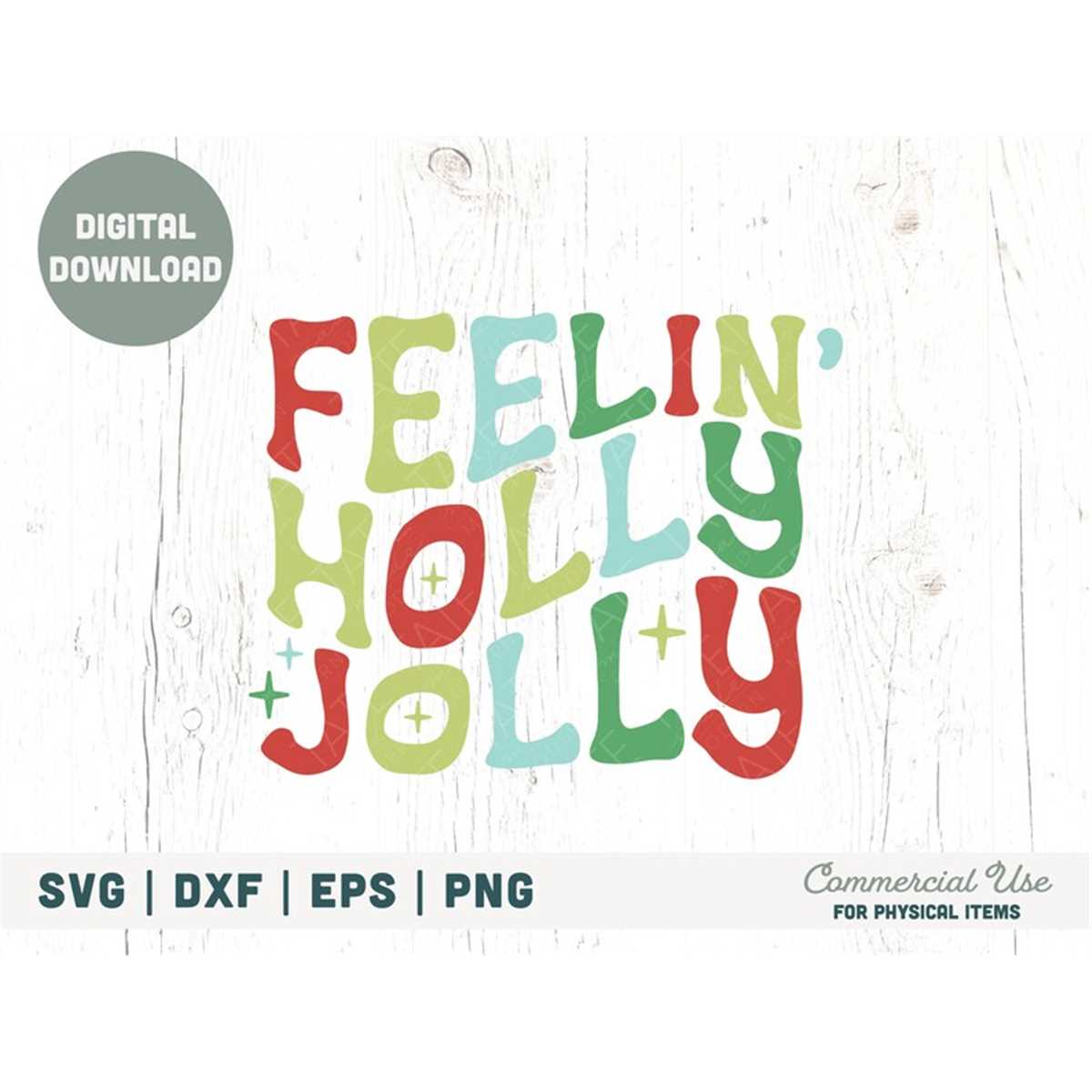 Feelin' Holly Jolly Retro SVG cut file, Christmas cheer svg, - Inspire ...