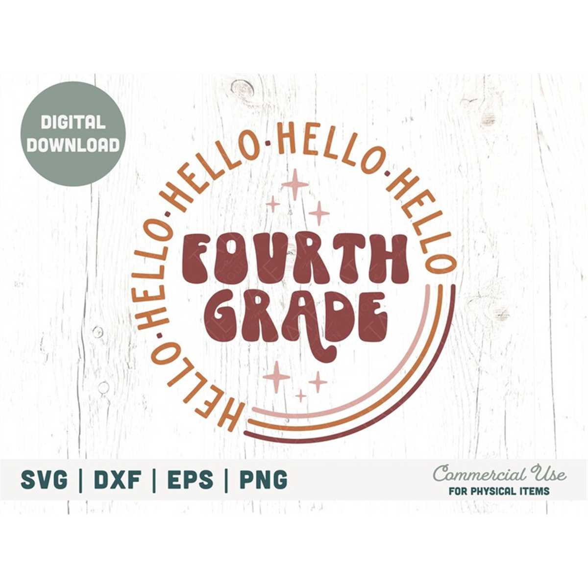Hello Fourth Grade SVG cut file - Retro back to school svg, | Inspire ...