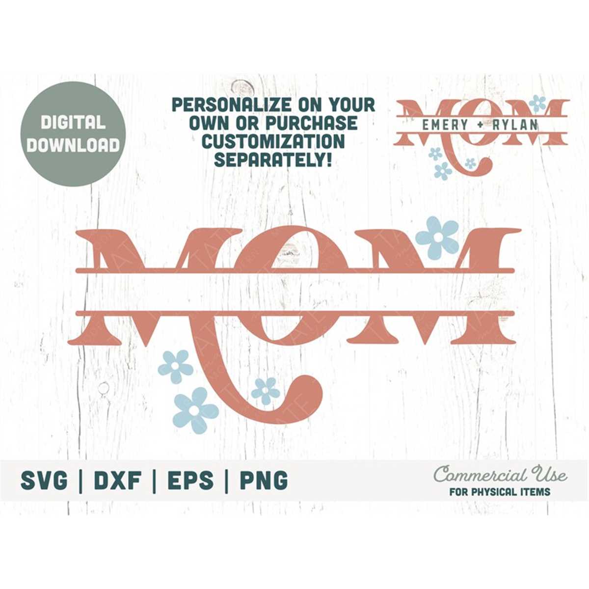 Mom Split Monogram Retro SVG cut file - Boho Personalized Mo | Inspire ...